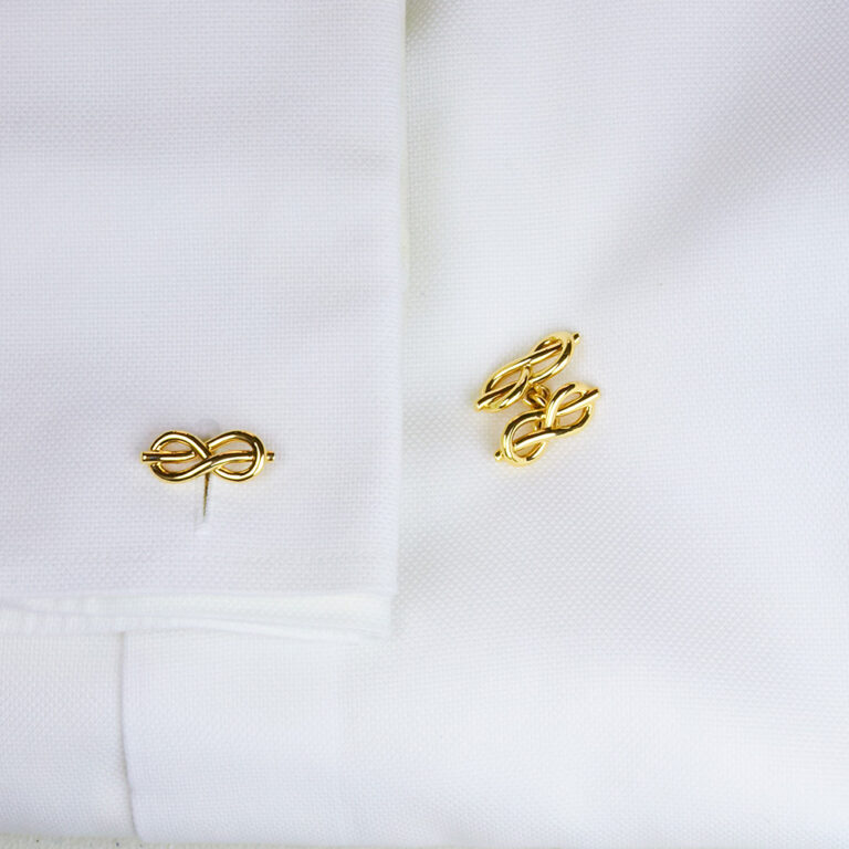 Pair of Knot of True Love Cuff Links with Flexible Chain Link ...